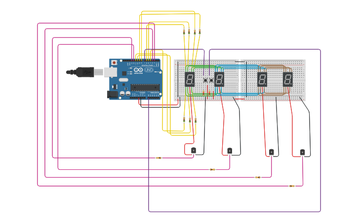 Circuit Design Cronometro Arduino 2 Tinkercad