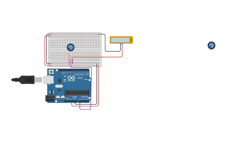 Circuit design angulo de apertura con potenciometro - Tinkercad