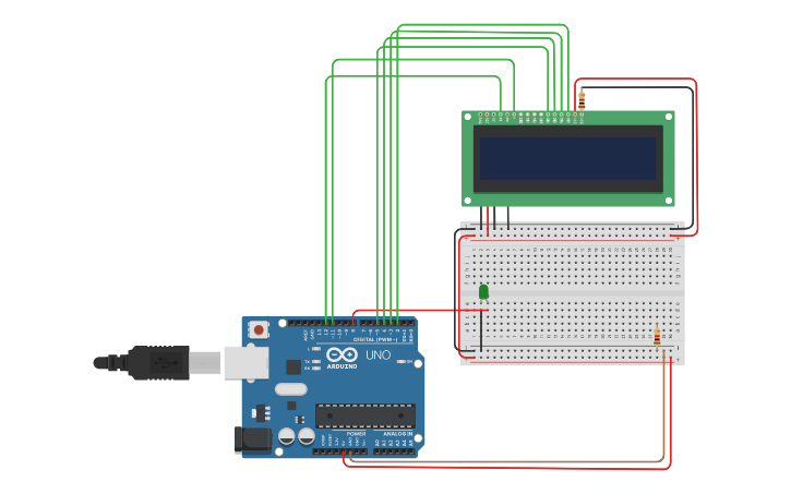 Circuit design LCD CODE - Tinkercad
