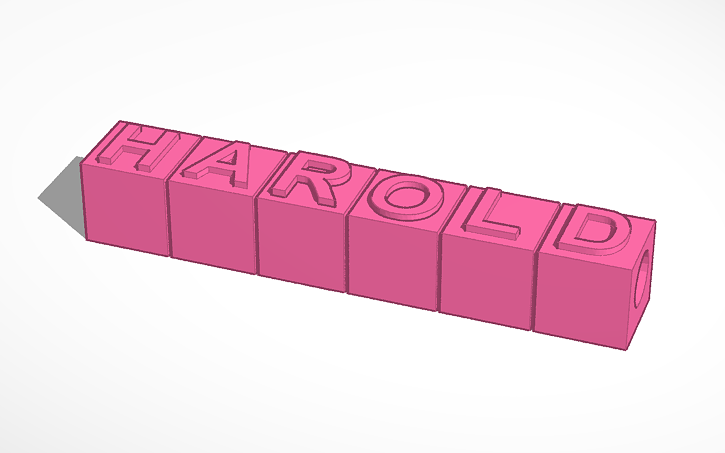 3D design Harold in Braille - Tinkercad