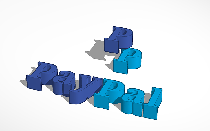 3D design Geo's Paypal logo - Tinkercad