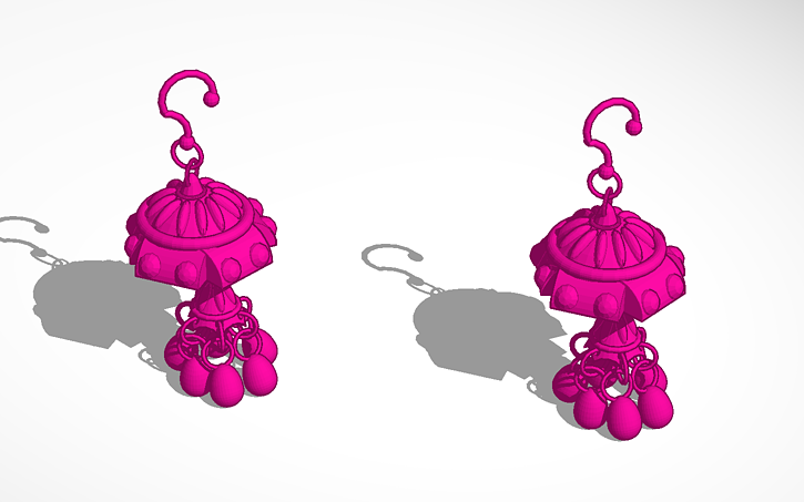 3D design 3-Tiered Earring - Tinkercad