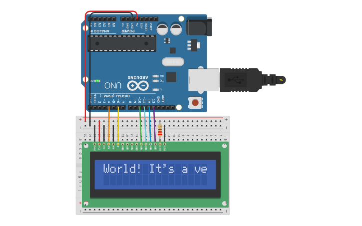 Circuit design LCD Ticker Monitor - Tinkercad