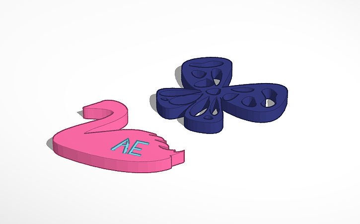 3D design liblikas ja luik - Tinkercad