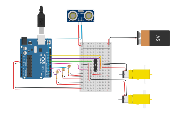 Circuit design Creating an autonomous vehicle - Tinkercad