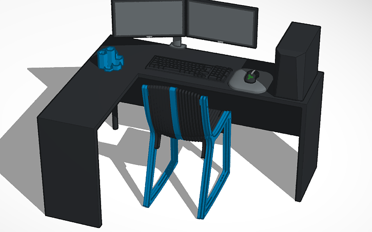 3D design Concept Gaming Setup - Tinkercad