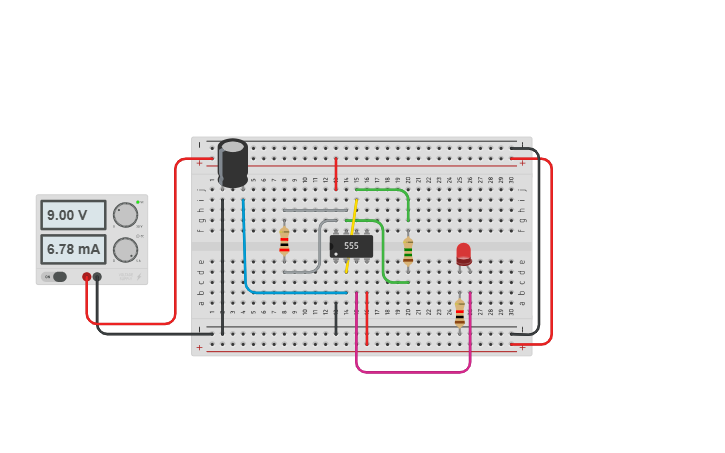 Circuit design 555 Timer - Tinkercad