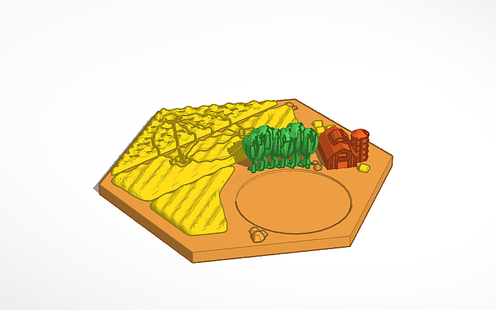 3D design Catan - Wheat - Crop Circles - Tinkercad