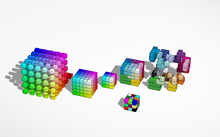 3D design ALL THE COLORS (RGB) - Tinkercad