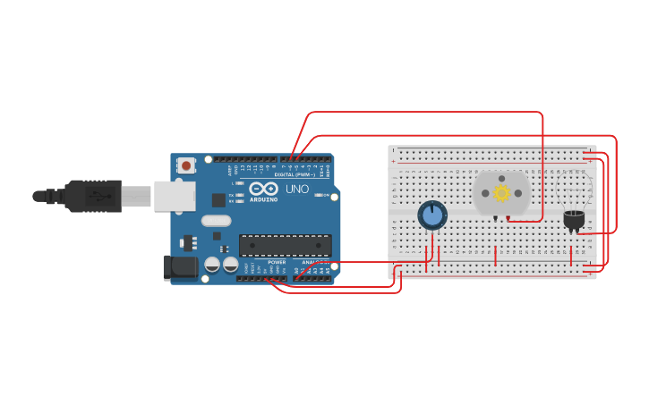 Circuit Design Dc Motor And Bulb Using Potentiometer Tinkercad