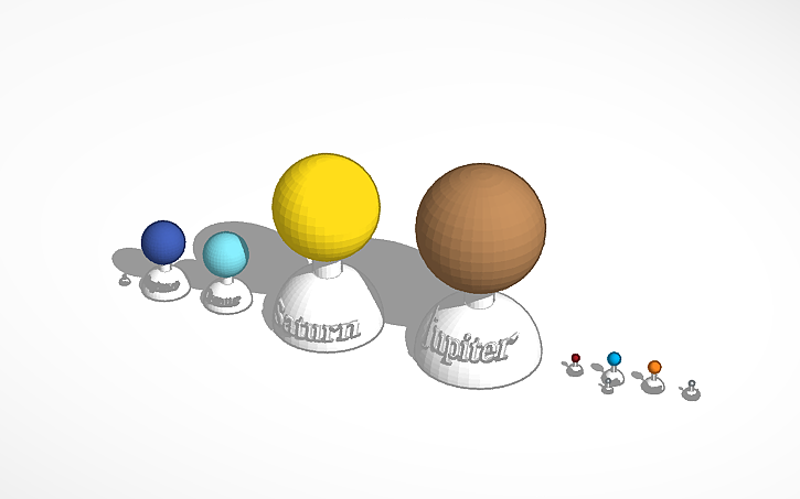 3D design Solar System To Scale Model - Tinkercad