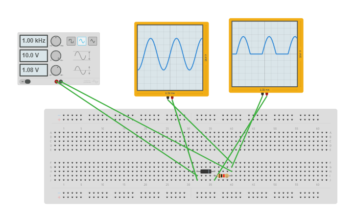 Circuit Design Half Wave Rectifier Tinkercad