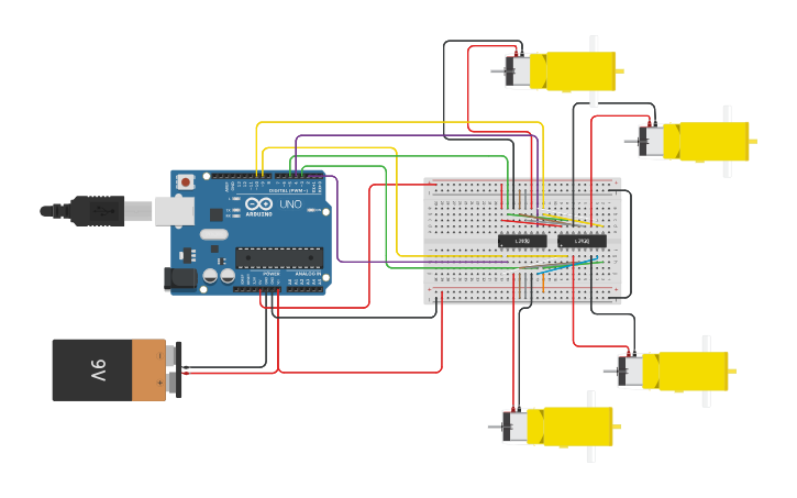 Circuit design SMART CAR PROJECT - Tinkercad