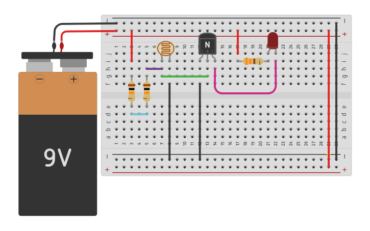 Circuit design Circuito LDR 4: Brillo de Led con LDR regulado por ...