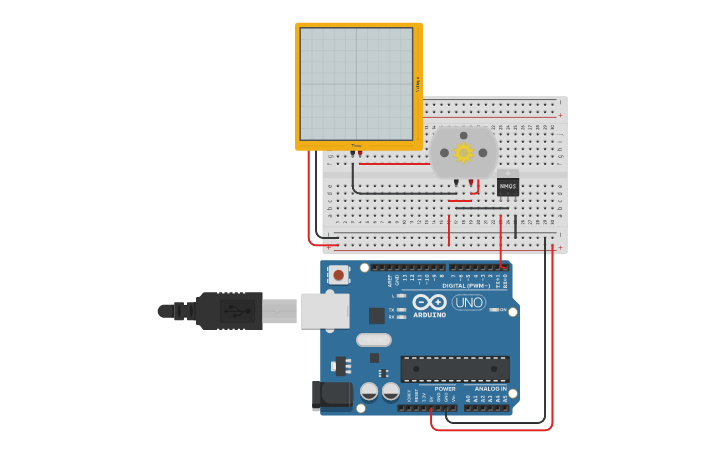 Circuit design DC Motor's Speed Regulation with Analog Output - Tinkercad