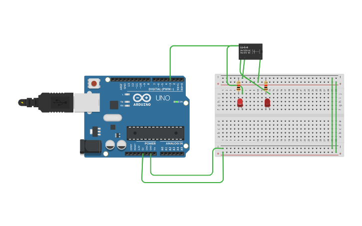 Circuit design arduino con relay - Tinkercad