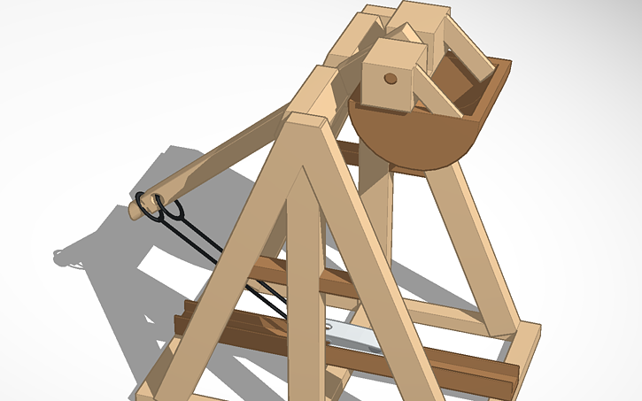 3D design WoodenTrebuchet Catapult - Tinkercad