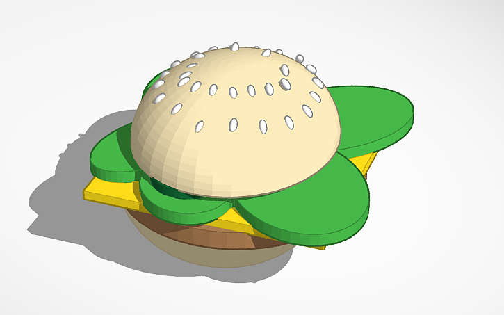 3D design cheese burger - Tinkercad