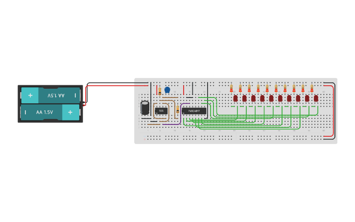 Circuit design LED CHASER - Tinkercad