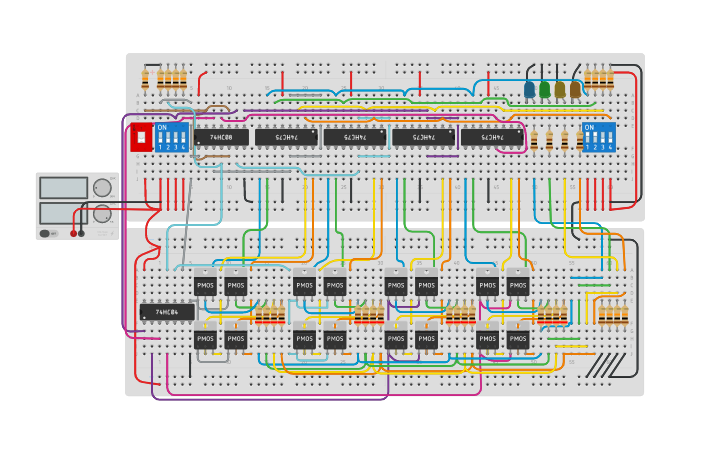 Circuit design RAM 4x4 - Tinkercad