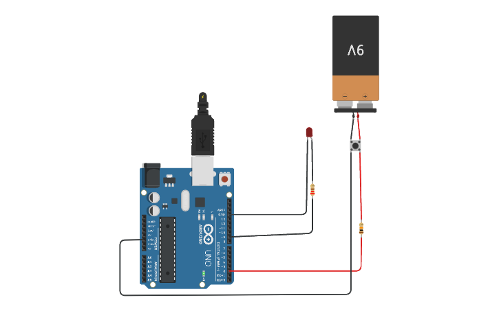 Circuit design Arduino Interrupt-Based LED Toggle Circuit. - Tinkercad Circuit design Arduino Interrupt-Based LED Toggle Circuit. - Tinkercad