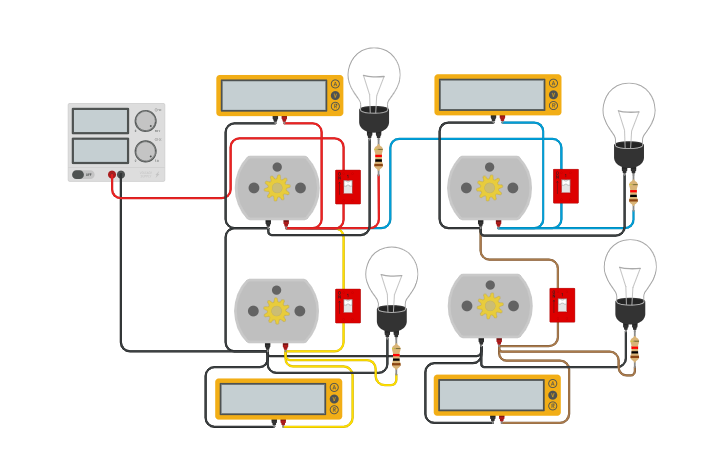 Circuit design Parallel and Series Circuit - Tinkercad
