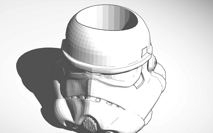 3D design Stormtrooper Pen Cup - Tinkercad