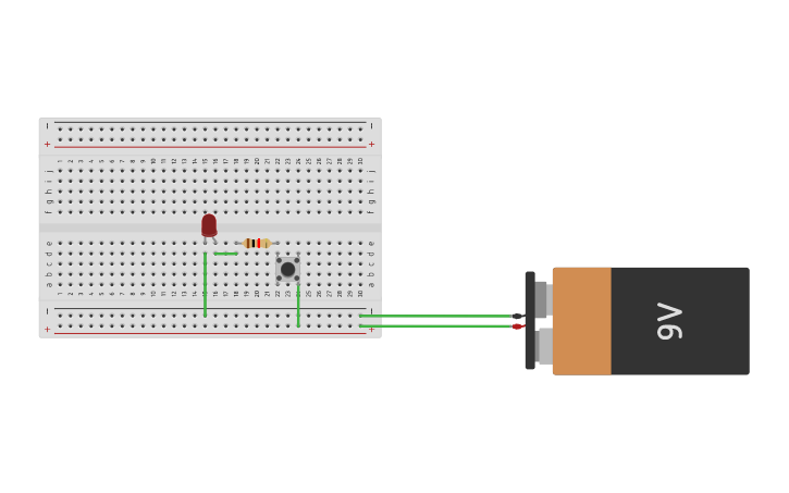 Circuit design Push Button Breadboard - Tinkercad