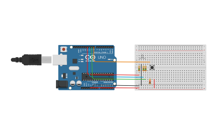 Circuit design led-rgb - Tinkercad
