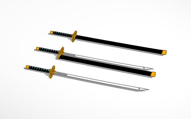 3D design Muichiro Tokito-Nichirin Sword - Tinkercad
