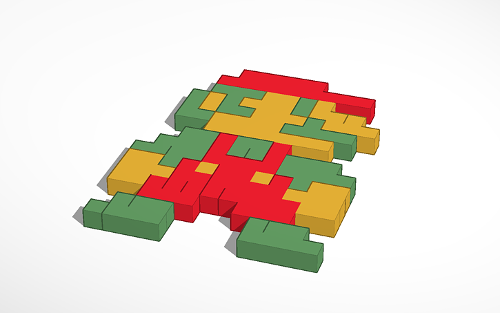 3D design 8-bit Mario - Tinkercad