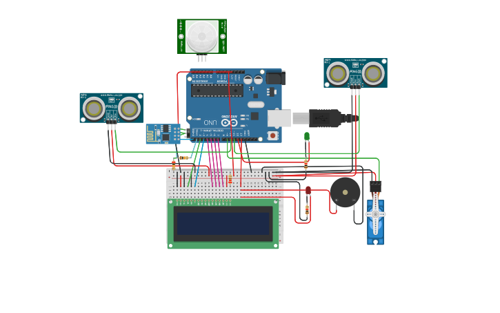 Circuit design Smart Parking System_ - Tinkercad