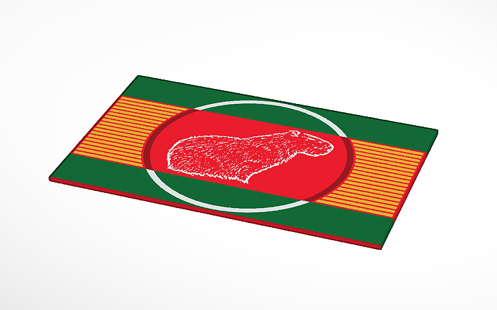 3D design Capybaran Republic Flag - Tinkercad