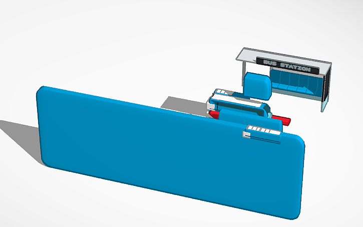 3D design bus station - Tinkercad