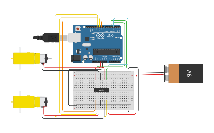 Circuit design RC Car - Tinkercad