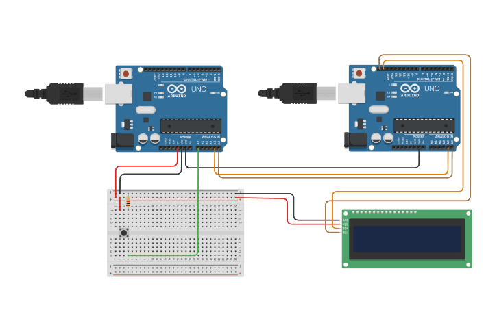 Circuit design I2C Arduino - Tinkercad