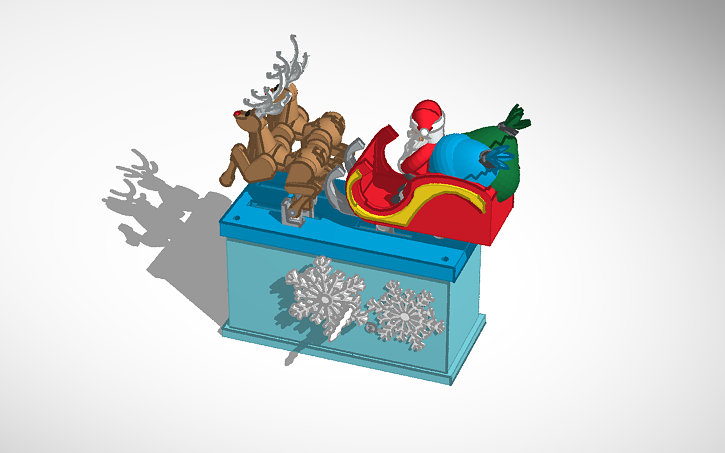 3D design Santa Claus Reindeer Automata - Tinkercad