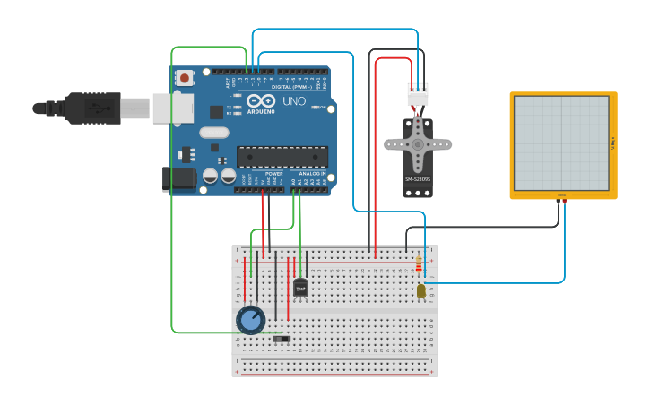 Circuit design Sensors and Actuators with Arduino - Tinkercad