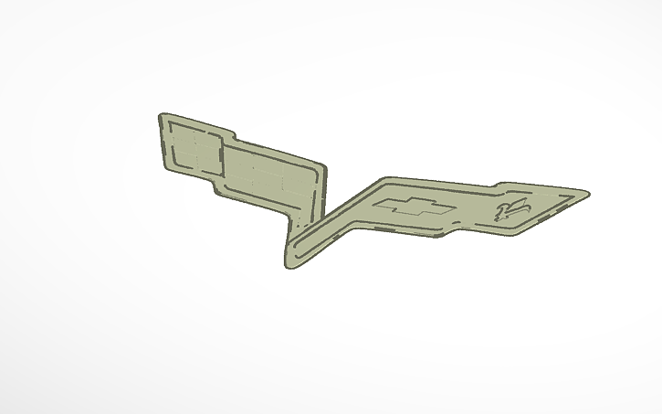 3D design Écusson Corvette - Tinkercad