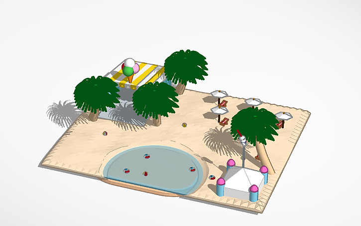 3D design Copy of Summer Beach - Tinkercad