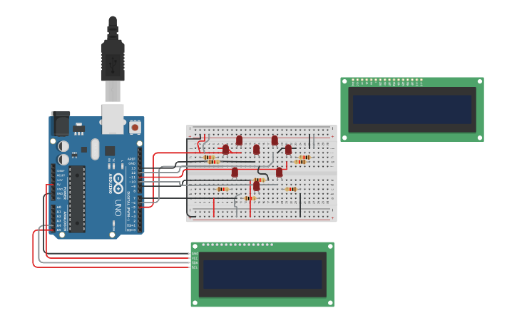 Circuit design LED HEART - Tinkercad