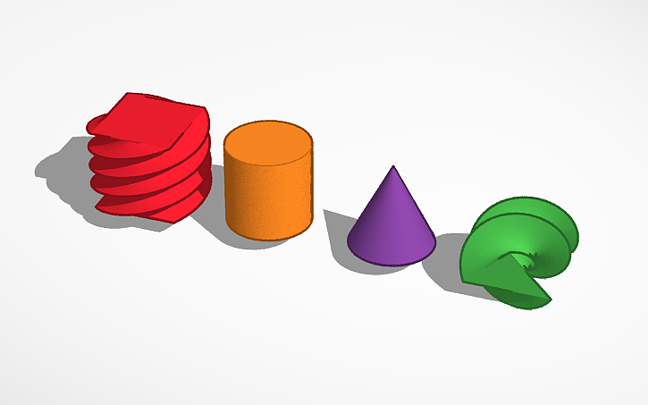 3D design Day 5 of SED: twisty/twirly shapes - Tinkercad