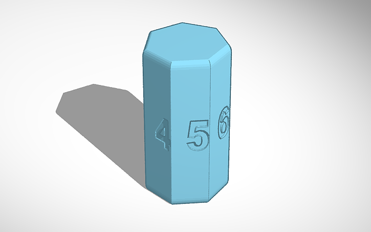 3D design 7 sided die - Tinkercad