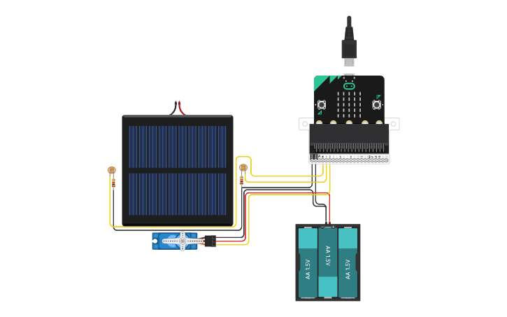 Circuit design placa solar - Tinkercad