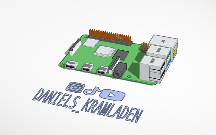 3D design Raspberry Pi 4 Model B - Tinkercad