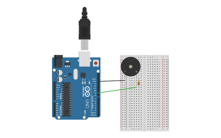 Circuit design Arduino Buzzer Control Circuit - Tinkercad