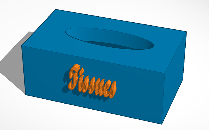 3D design Tissue Box - Tinkercad