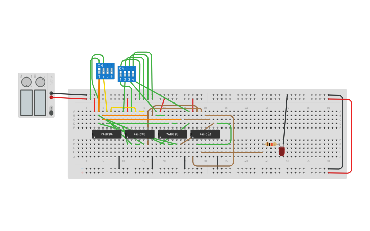 Circuit design 4 Bit multiplexer - Tinkercad