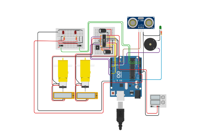 Circuit design Beep and Blink - Tinkercad