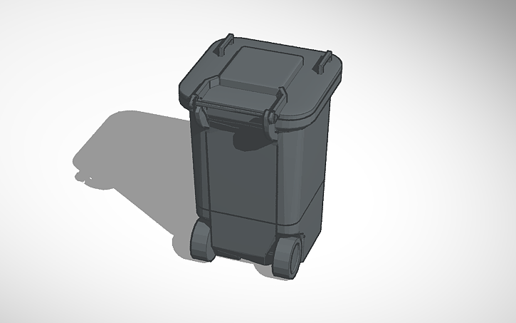 3D design Trash Can with New replacement lid - Tinkercad